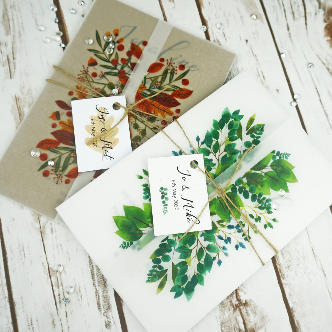 Autumn Vellum Gatefold Wedding Invitations - BlueBird Wedding Stationery