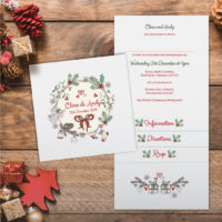 Christmas Pocketfold Wedding Invitations - BlueBird Wedding Stationery