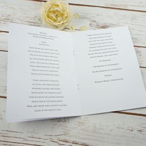 Butterfly Garden Order of Service - BlueBird Wedding Stationery