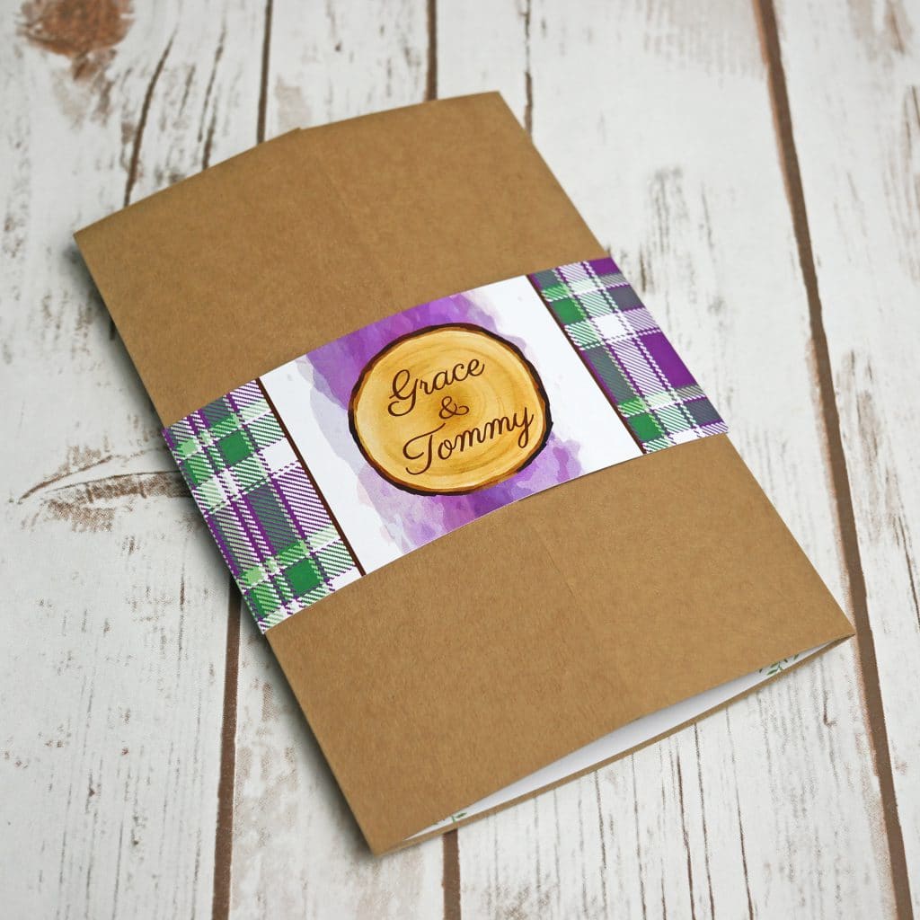 Scottish Rustic Gatefold Wedding Invitations - BlueBird Wedding Stationery