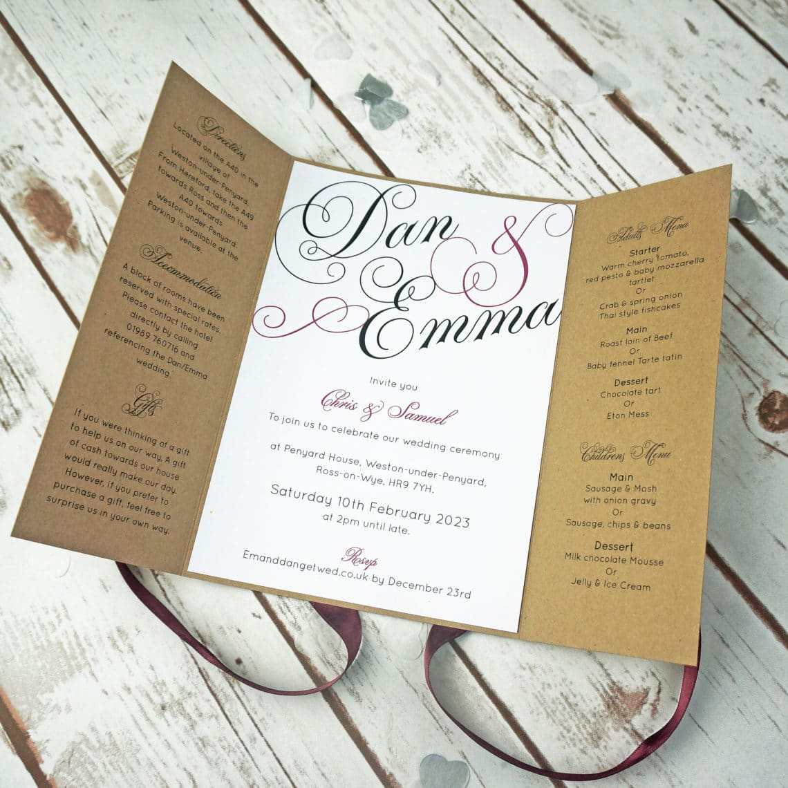 Classic Moments Rustic Gatefold Wedding Invitations - BlueBird Wedding ...