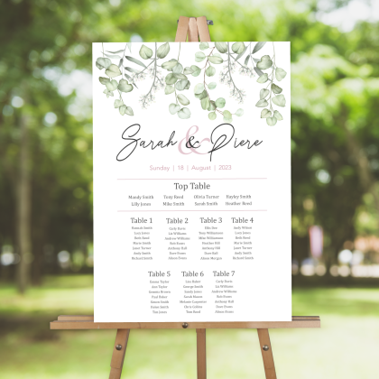 Elegant Eucalyptus Welcome Sign - BlueBird Wedding Stationery