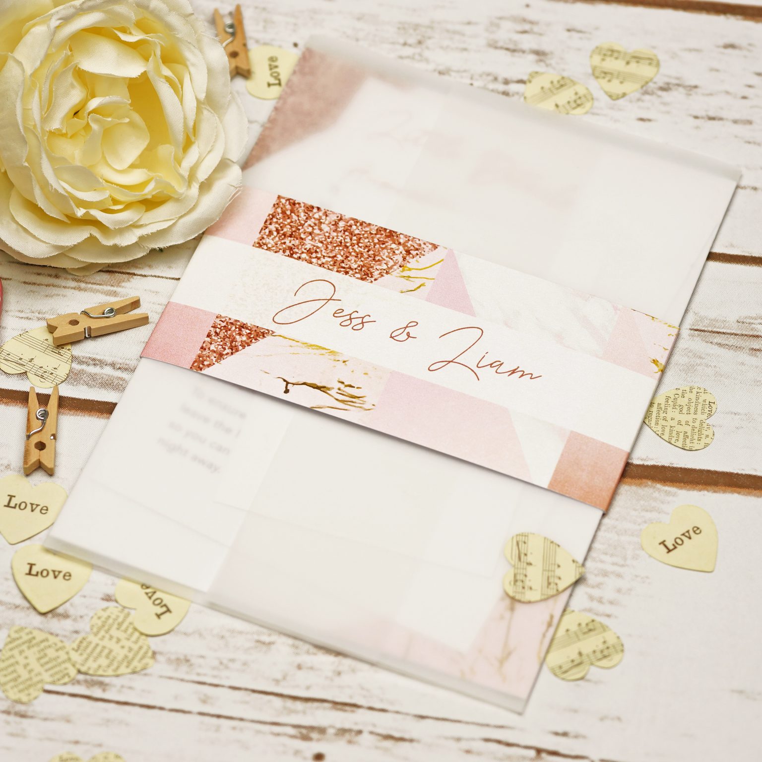 Luxury Geometric Vellum Gatefold Wedding Invitations - BlueBird Wedding ...