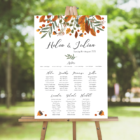 Autumn Table Plan - BlueBird Wedding Stationery