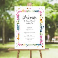 Bohemian Wildflower Welcome Sign - BlueBird Wedding Stationery