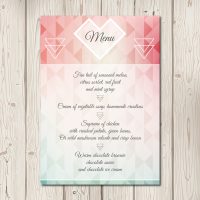 Geometric Menus - BlueBird Wedding Stationery