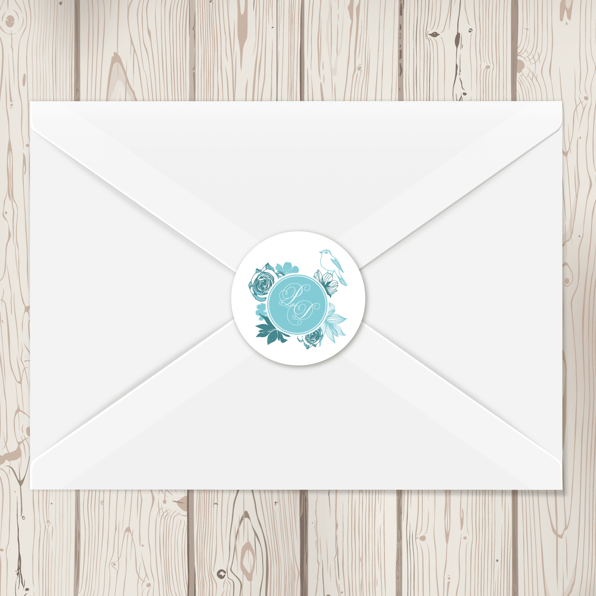 Initials Personalised Envelope Seals - BlueBird Wedding Stationery