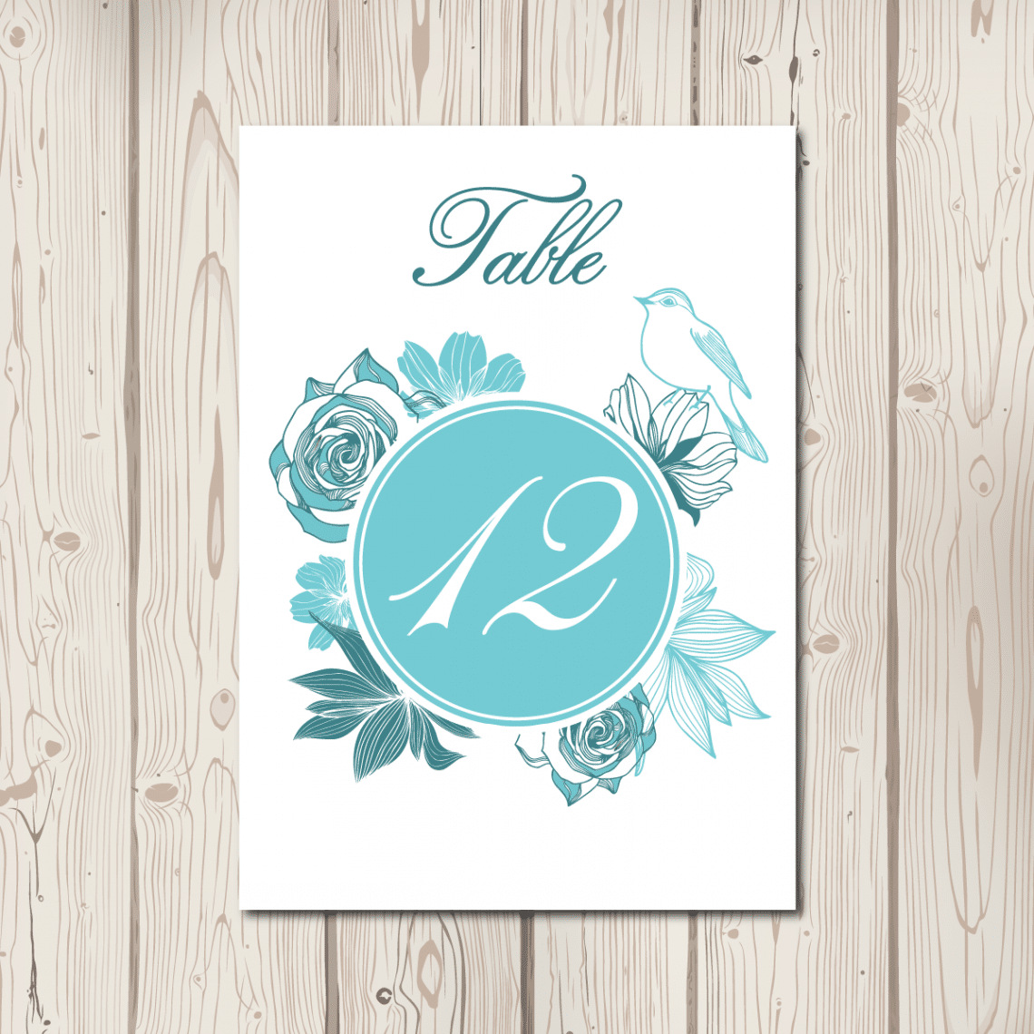 Initials Table Numbers - BlueBird Wedding Stationery