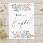 Rose Table Numbers - BlueBird Wedding Stationery