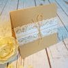 Rustic Lace Kraft Pocketfold Wedding Invitations - BlueBird Wedding ...