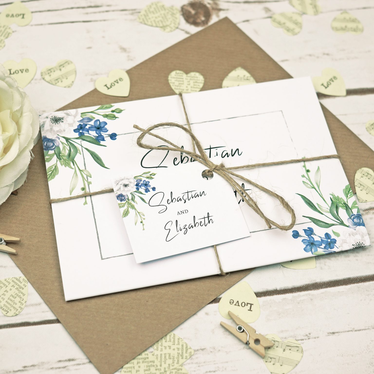 Watercolour Meadow, Floral Concertina Wedding Invitations - BlueBird ...