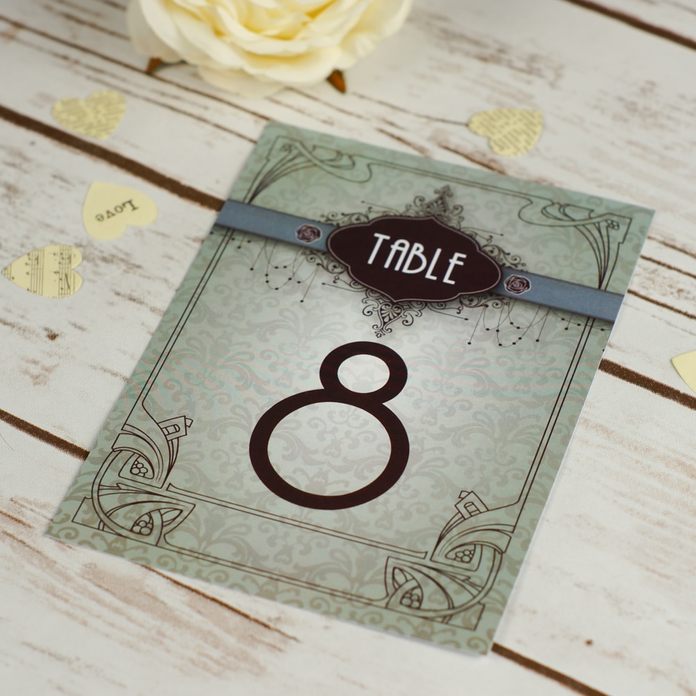 Crystal Dreams Table Numbers - BlueBird Wedding Stationery