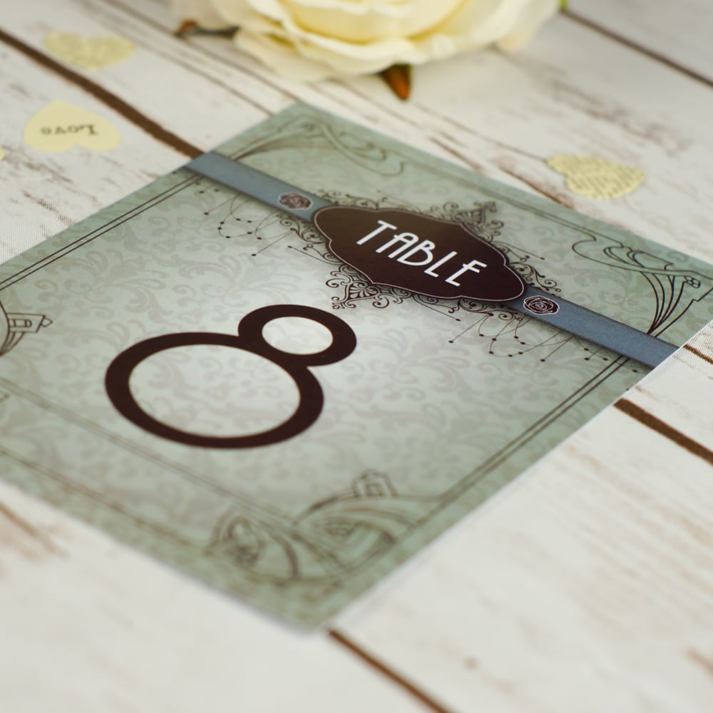 Crystal Dreams Table Numbers - BlueBird Wedding Stationery