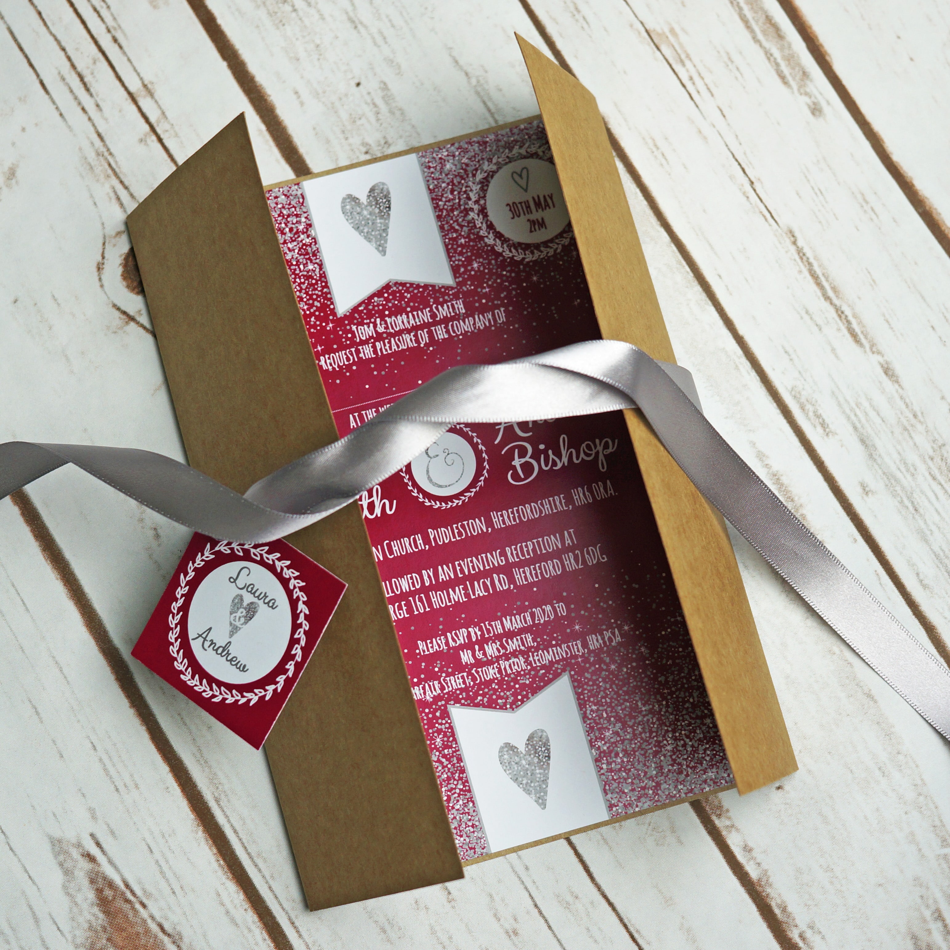 Fairytale Sparkle Rustic Gatefold Wedding Invitations - BlueBird ...