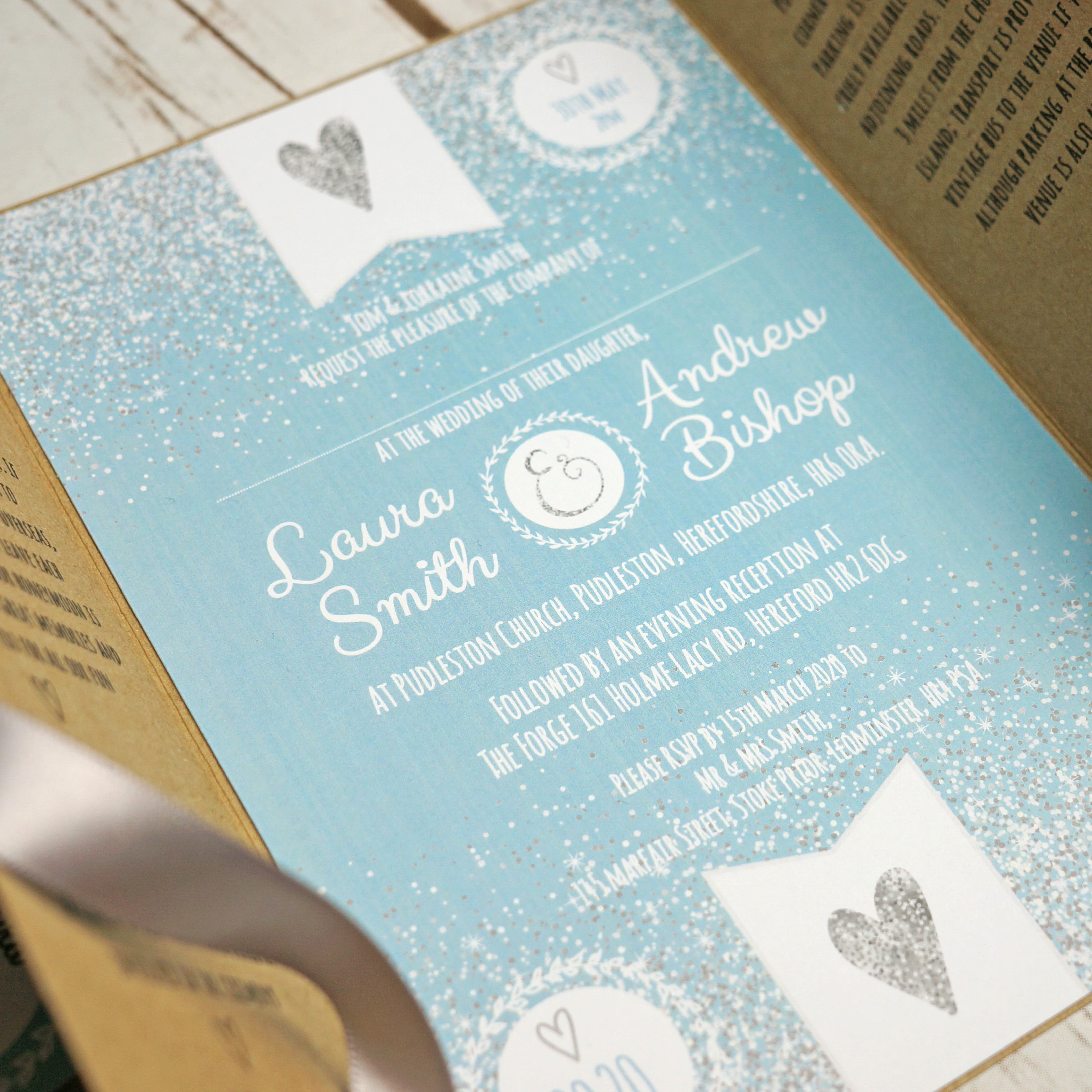 Fairytale Sparkle Rustic Gatefold Wedding Invitations - BlueBird ...