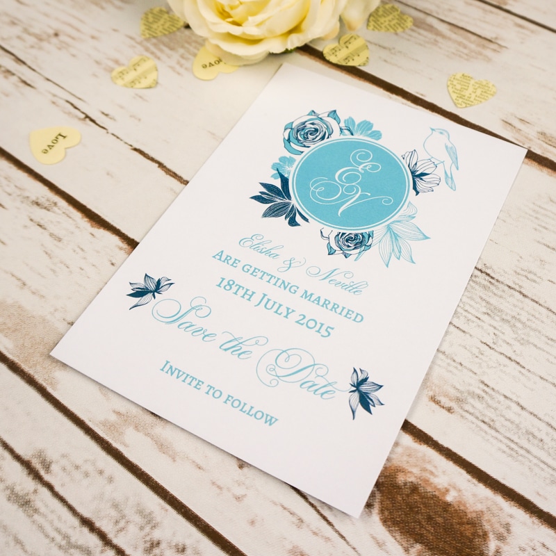 Initials Place Cards - BlueBird Wedding Stationery